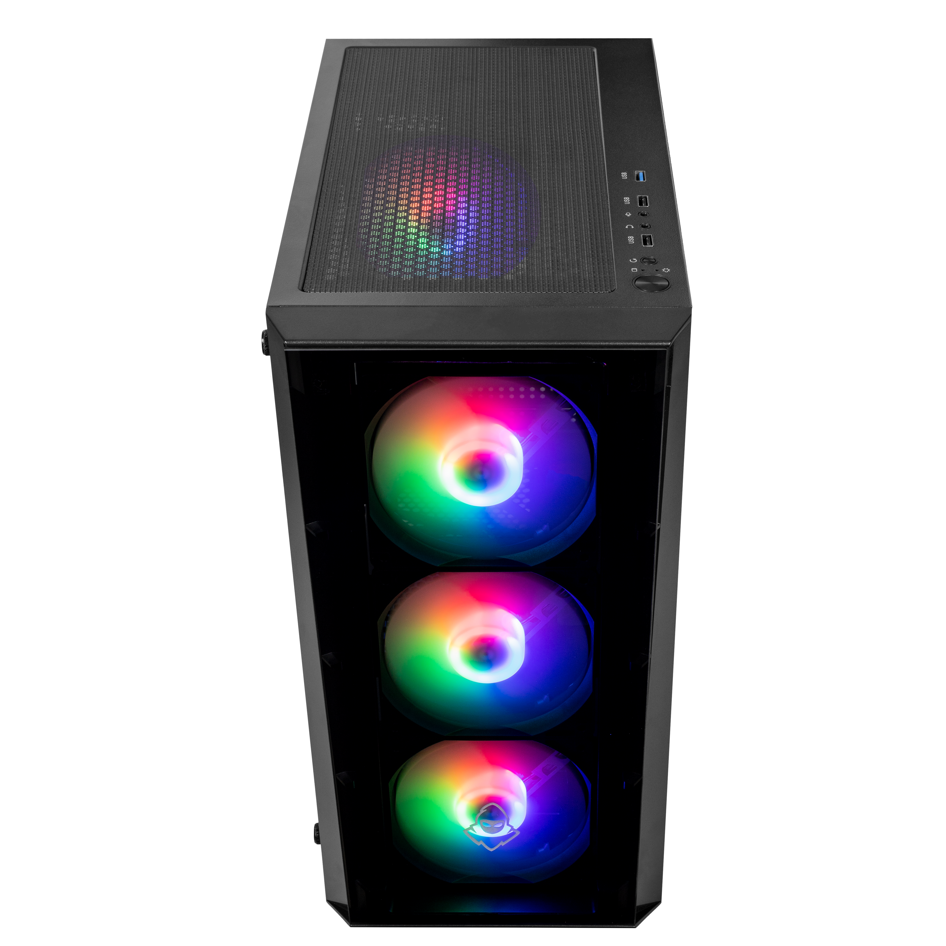 Gabinete Gamer Mancer Ward, Rainbow, Mid-Tower, Lateral de Vidro, Com 4 ...