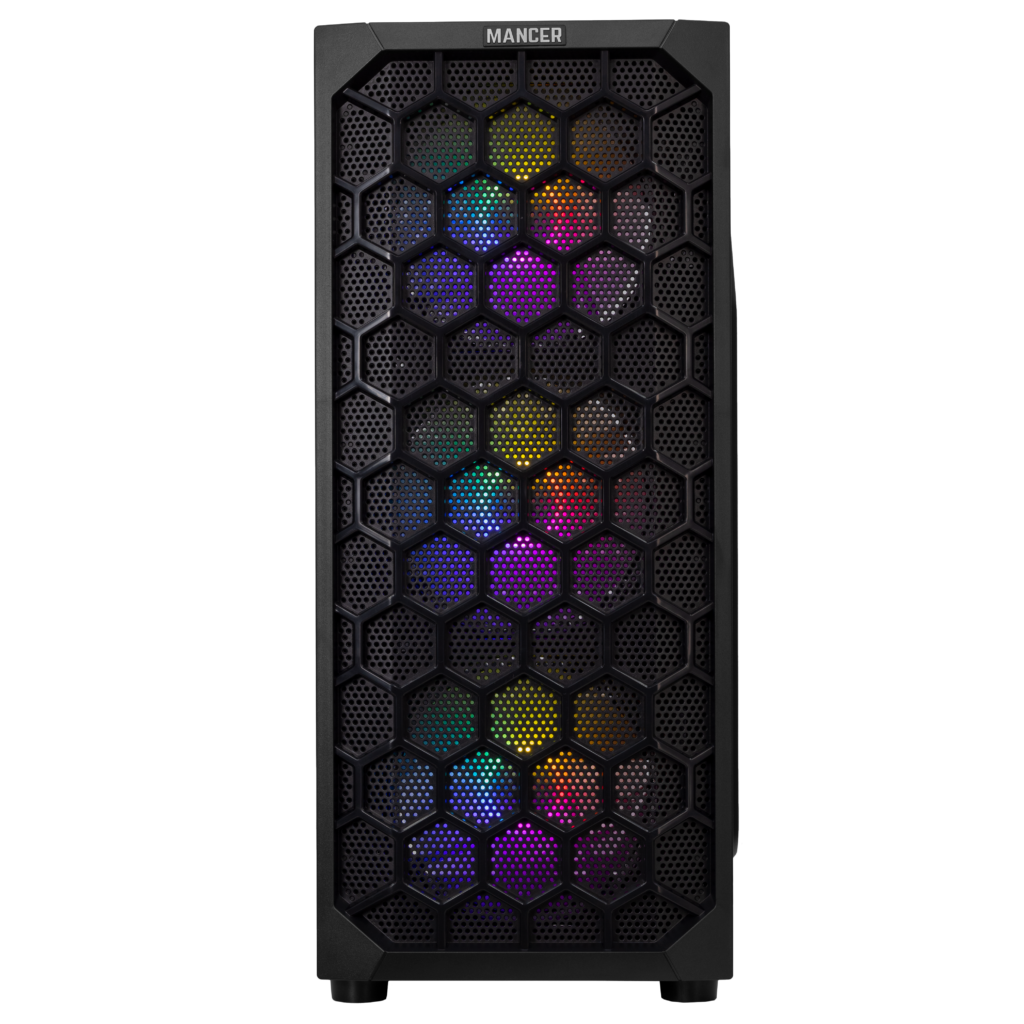 Gabinete Gamer Mancer Hexer, Rainbow, Mid-Tower, Lateral de Vidro, Com ...