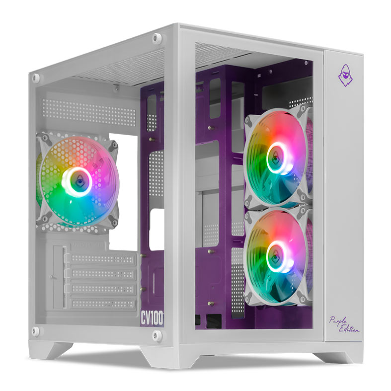 Gabinete Gamer Mancer CV100 Purple Edition, Mid-Tower, Lateral De Vidro ...