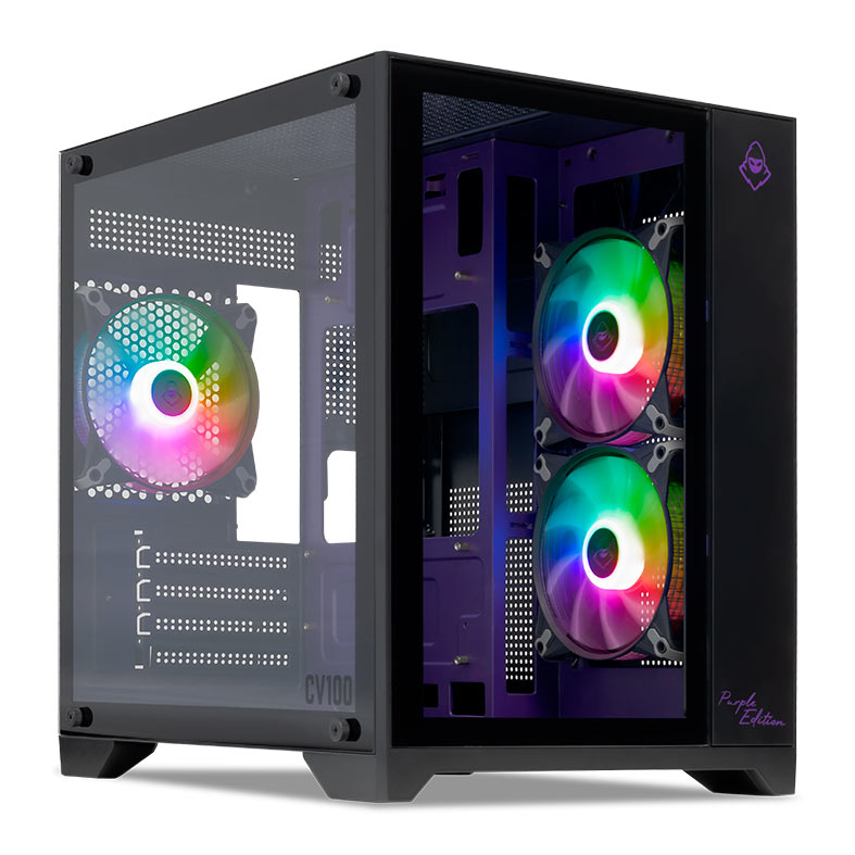 Gabinete Gamer Mancer CV100 Purple Edition, Mid-Tower, Lateral De Vidro ...